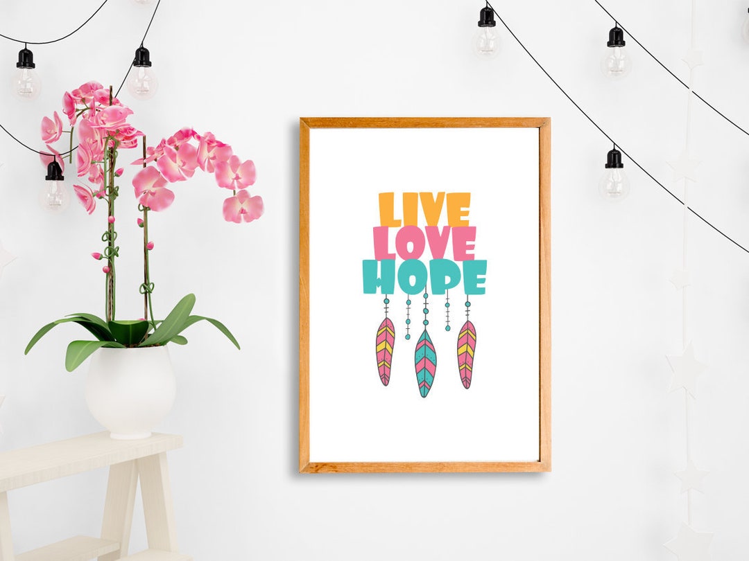 Live Love Hope... Motivational Quote Poster. Inspirational Wall Decor ...