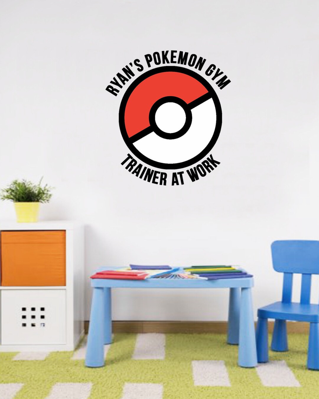 Custom Poke Trainer Kids Wall Decal - Etsy
