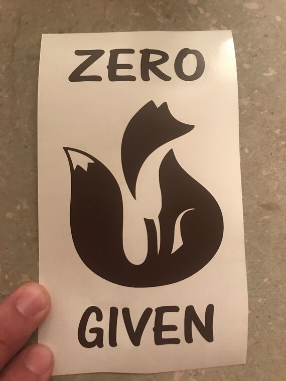 Zero FOX Given Custom Vinyl Decal | Etsy
