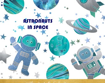 Space Clipart Space Graphics COMMERCIAL USE Cute Clipart | Etsy