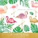 Flamingo Clipart Set With Tropical Leaves Watercolor & | Etsy