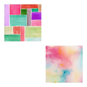 Digital Scrapbook Paper - Multicolor Art Backgrounds - Watercolor ...