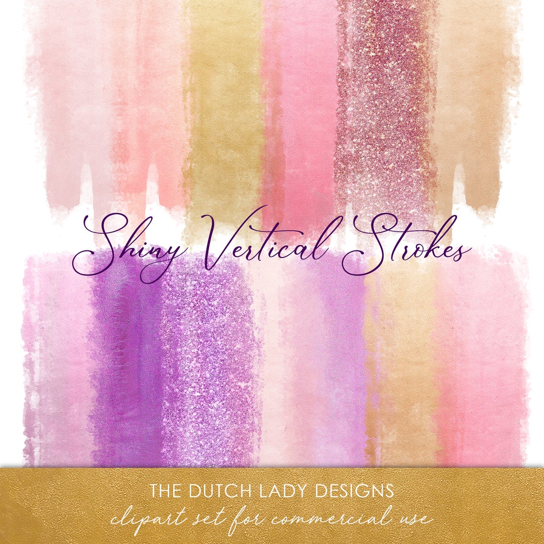 Brush Stroke Clipart - Vertical Paint Smears - Watercolor Strokes ...