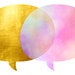 Speech Bubble Clipart Set - Watercolor Rainbow & Gold Foil - Blurb ...