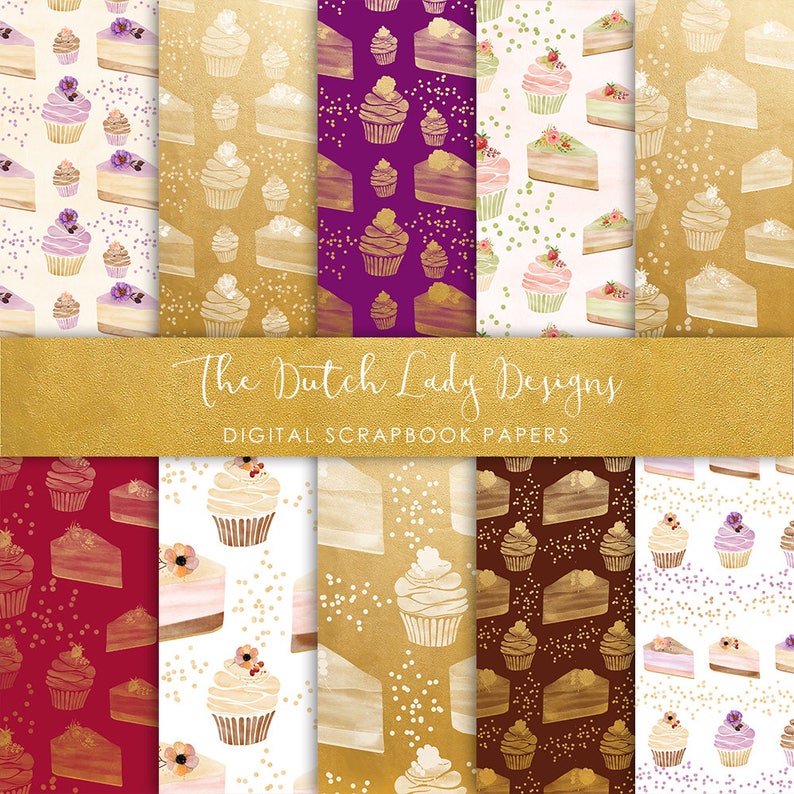 Digital Scrapbook Paper Bakery & Sweet Bakings Pattern - Etsy