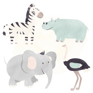 African Safari Clipart Set - Savannah Wilderness Animals - Africa ...
