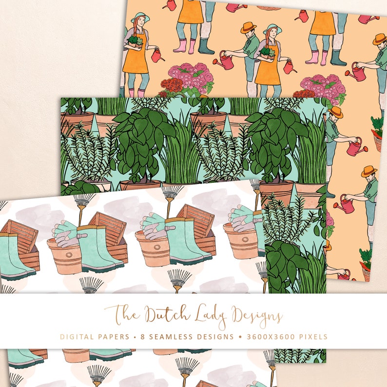 Digital Paper Set Seamless Patterns Scrapbook Designs - Etsy