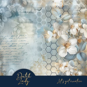 The Blues, DIGITAL Junk Journal Kit, Printable Backgrounds, Scrapbook ...