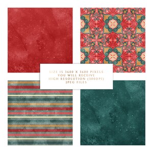 Digital Scrapbook Paper Set - Printable Backgrounds - Christmas ...