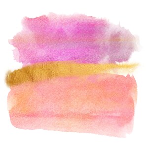 Orange & Pink Watercolor Decoration Clipart Set - Waterpaint Smears ...