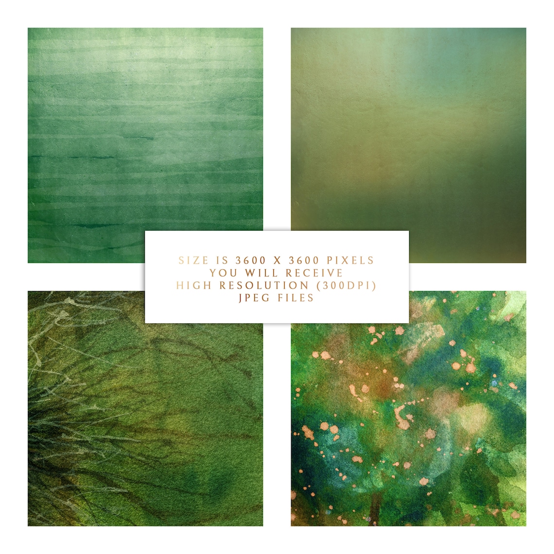 Digital Scrapbook Paper Set Printable Green Backgrounds - Etsy