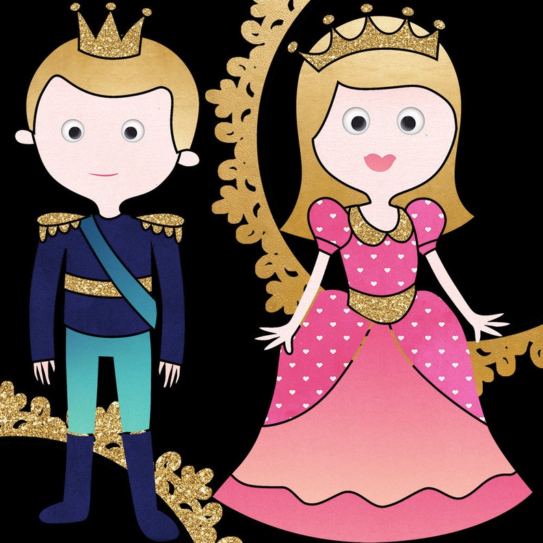 Fairytale Clipart Set Kids Graphics Princess Prince - Etsy