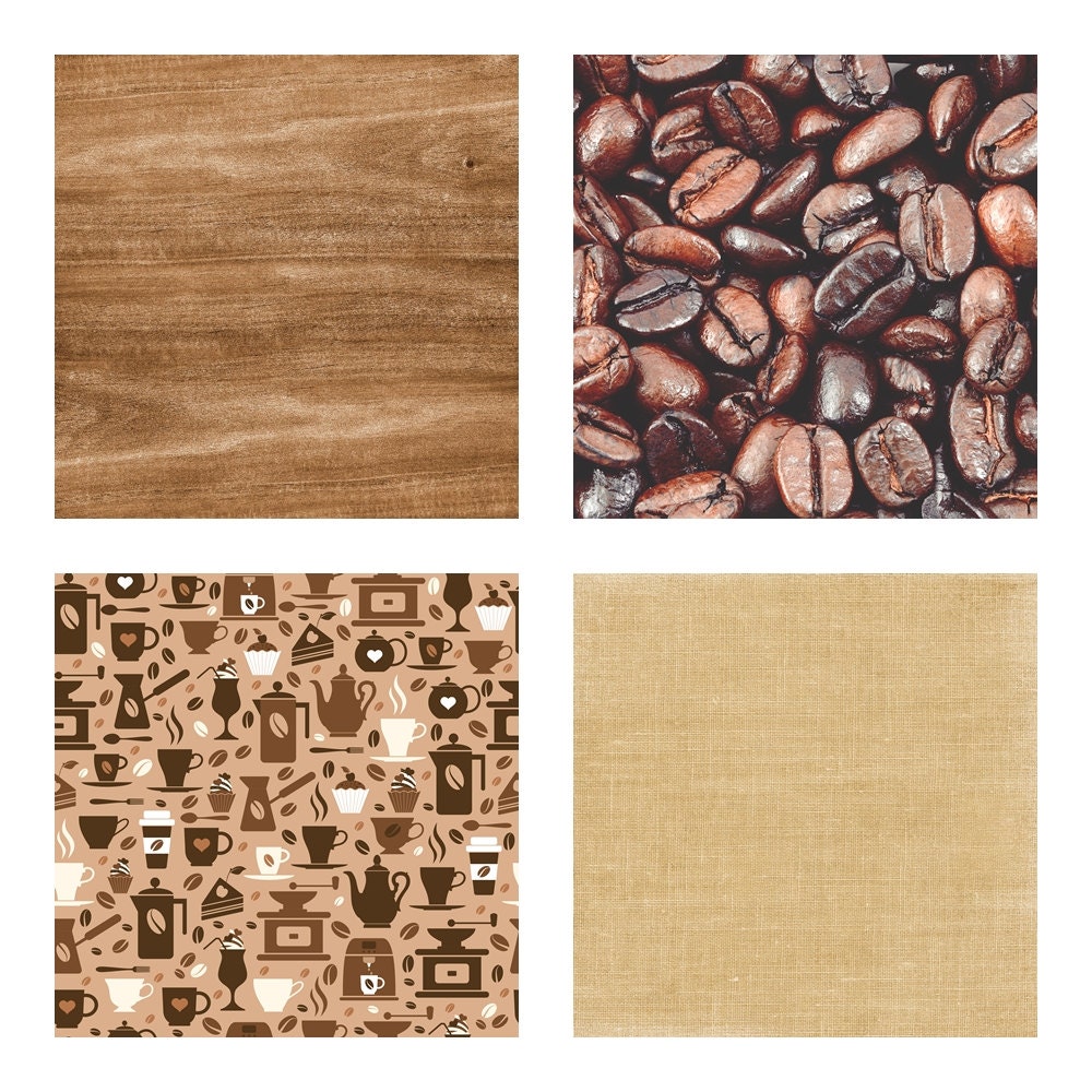 Digital Scrapbook Paper Coffee Break Coffee Beans Coffee - Etsy