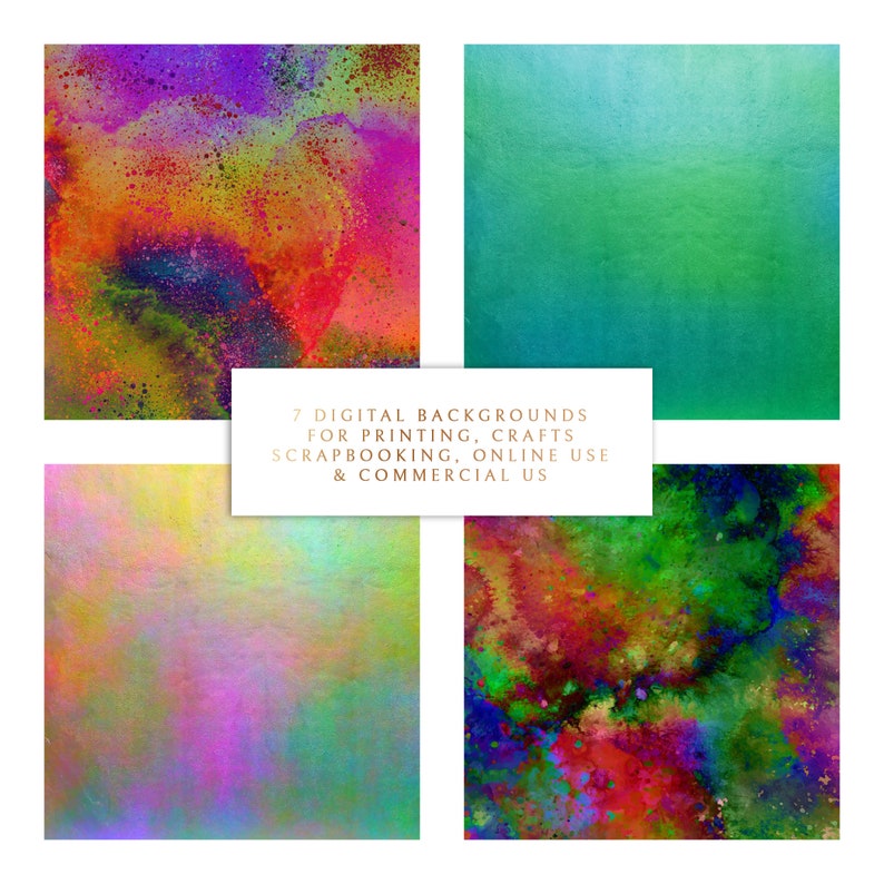 Digital Scrapbook Paper Set Printable Backgrounds Textures - Etsy