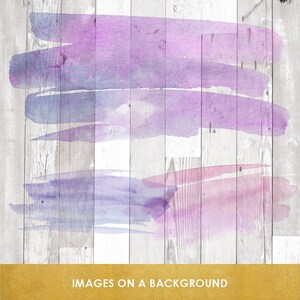 Paint Brush Stroke Clipart - Purple Blue Watercolor - Abstract ...