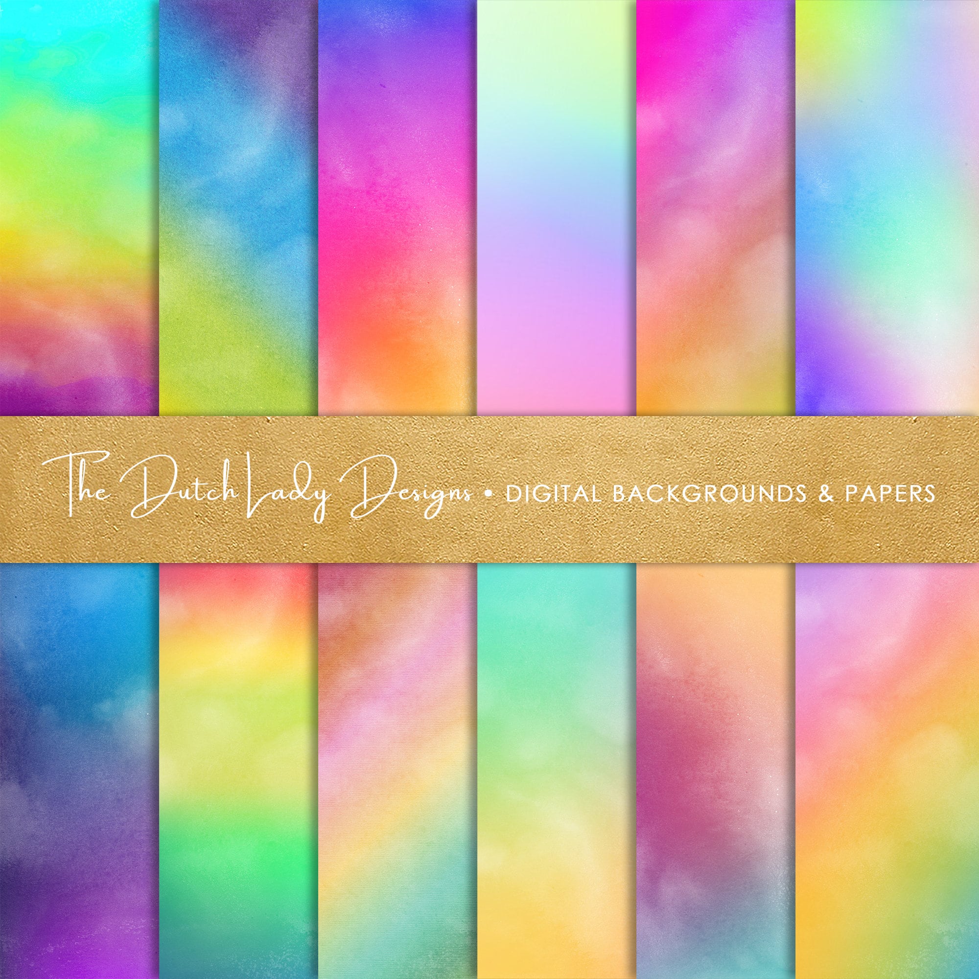 Digital Scrapbook Paper Distressed Rainbow Gradients - Etsy