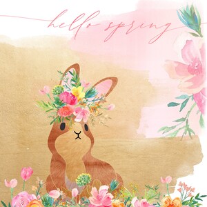 Hello Spring Clipart Set - Forest & Woodland Animals - Flowers - Fox ...