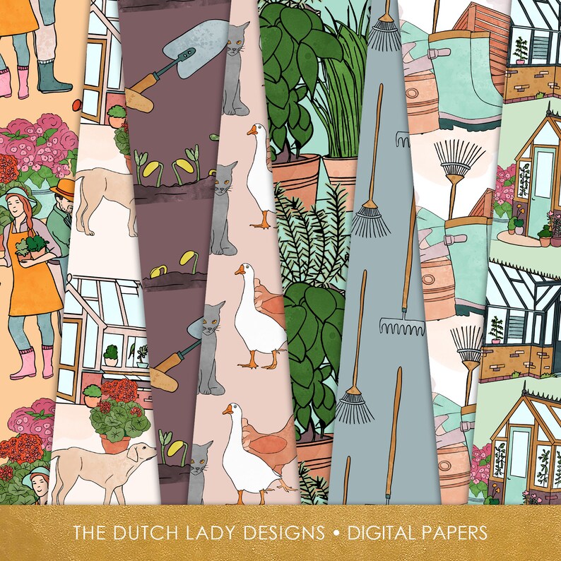 Digital Paper Set Seamless Patterns Scrapbook Designs - Etsy