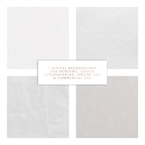 Digital Scrapbook Paper Set - White Paper Textures - Watercolor Paper ...