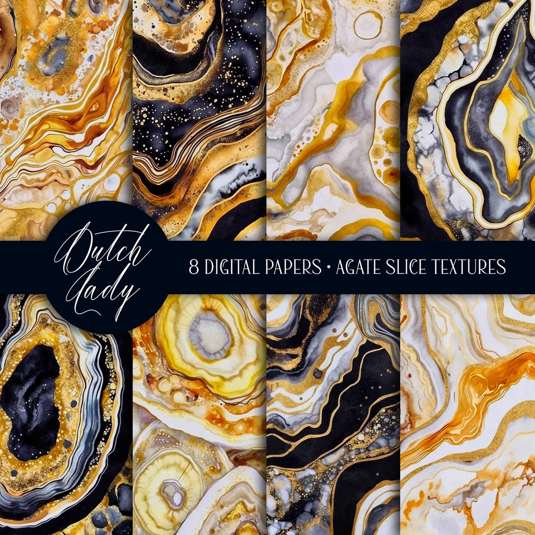 Agate & Marble Texture Digital Backgrounds - Watercolor Mineral Stone ...