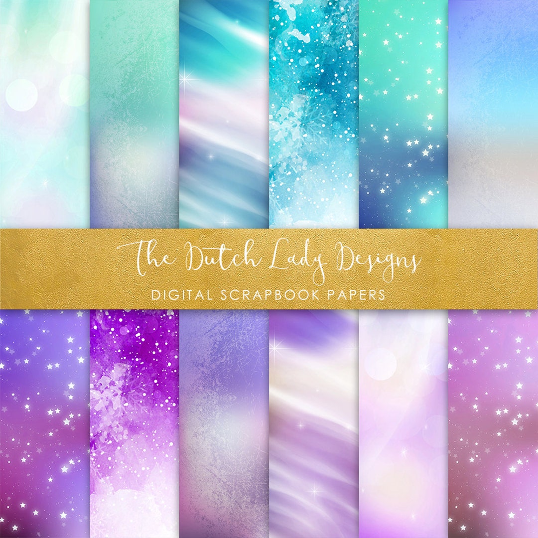 Aurora Borealis Scrapbook Paper: Winter Northern Lights (digital ...
