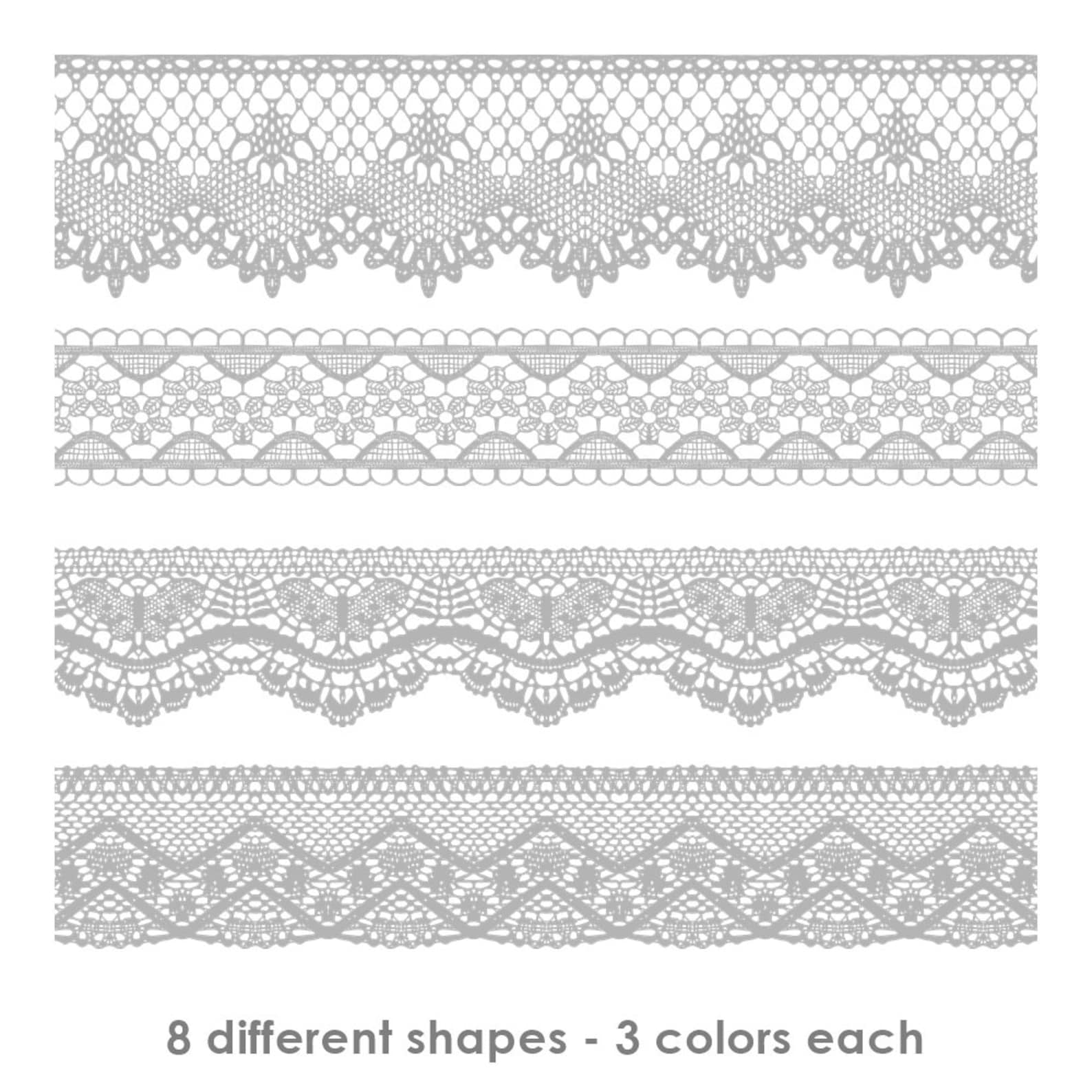 Lace Border Clipart Set In White Grey And Black Lace Etsy