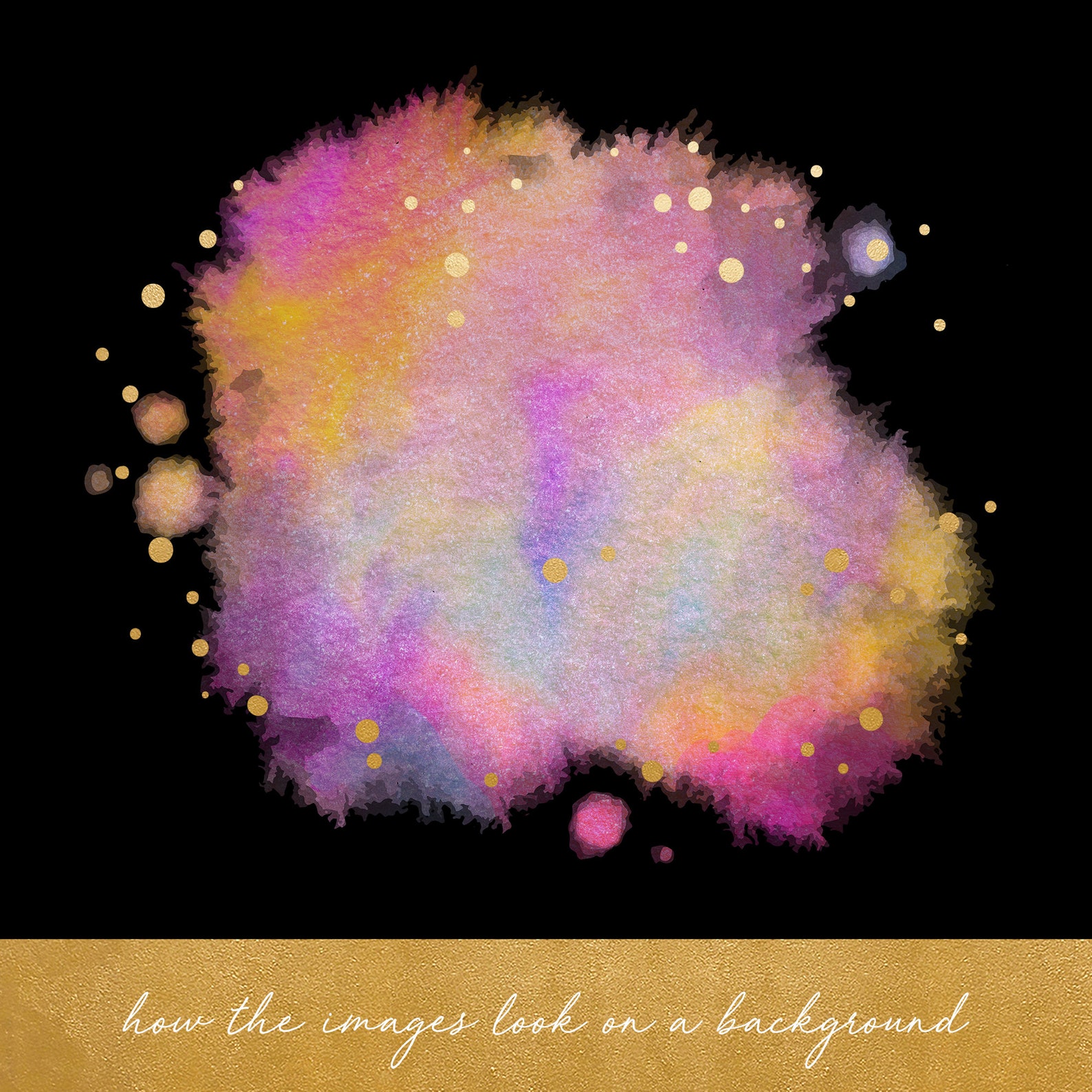 Rainbow Ink Stain Clipart Set Fuzzy Texture Fantasy Images - Etsy