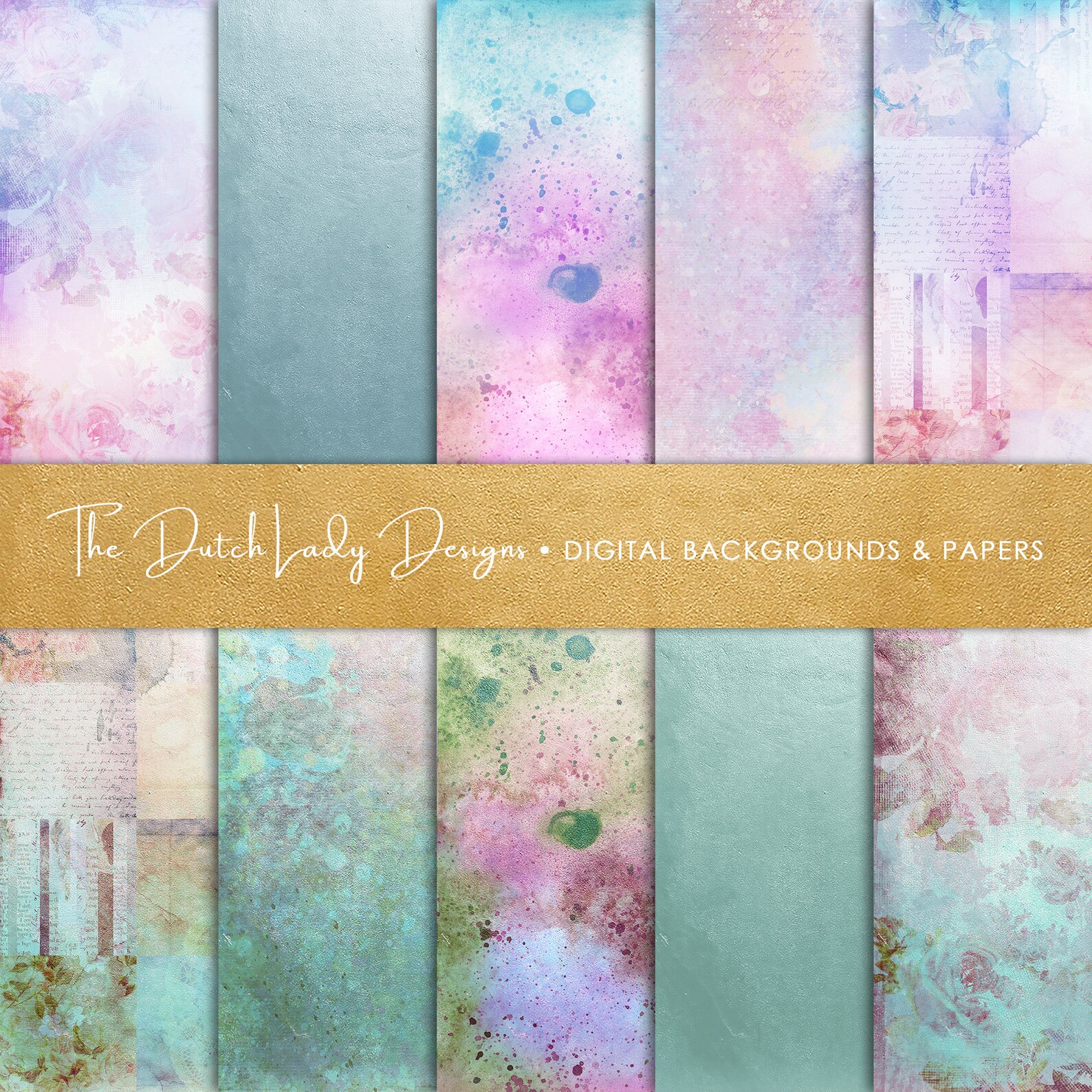 Digital Scrapbook Paper Turquoise & Pink Textures - Etsy