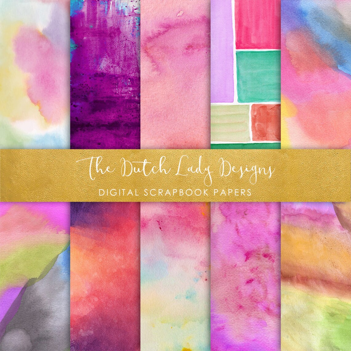Digital Scrapbook Paper Multicolor Art Backgrounds | Etsy