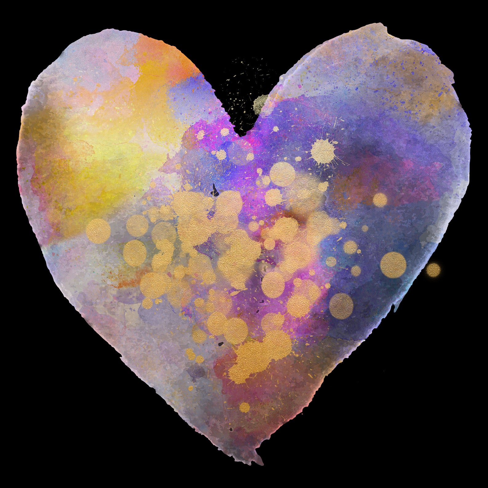 Valentine Heart Clipart Set Rainbow Hearts Golden Decorations Colorful ...