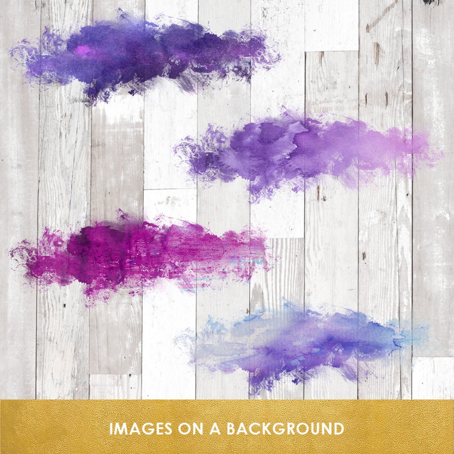 Ink Cloud Clipart Set Blue Pink and Purple Ink Stains | Etsy