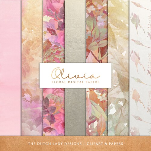 Digital Scrapbook Paper Set Printable Papers Floral - Etsy