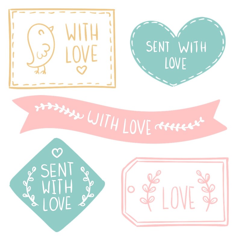 Cute Postage & Letter Stamp Clipart Set INSTANT DOWNLOAD - Etsy
