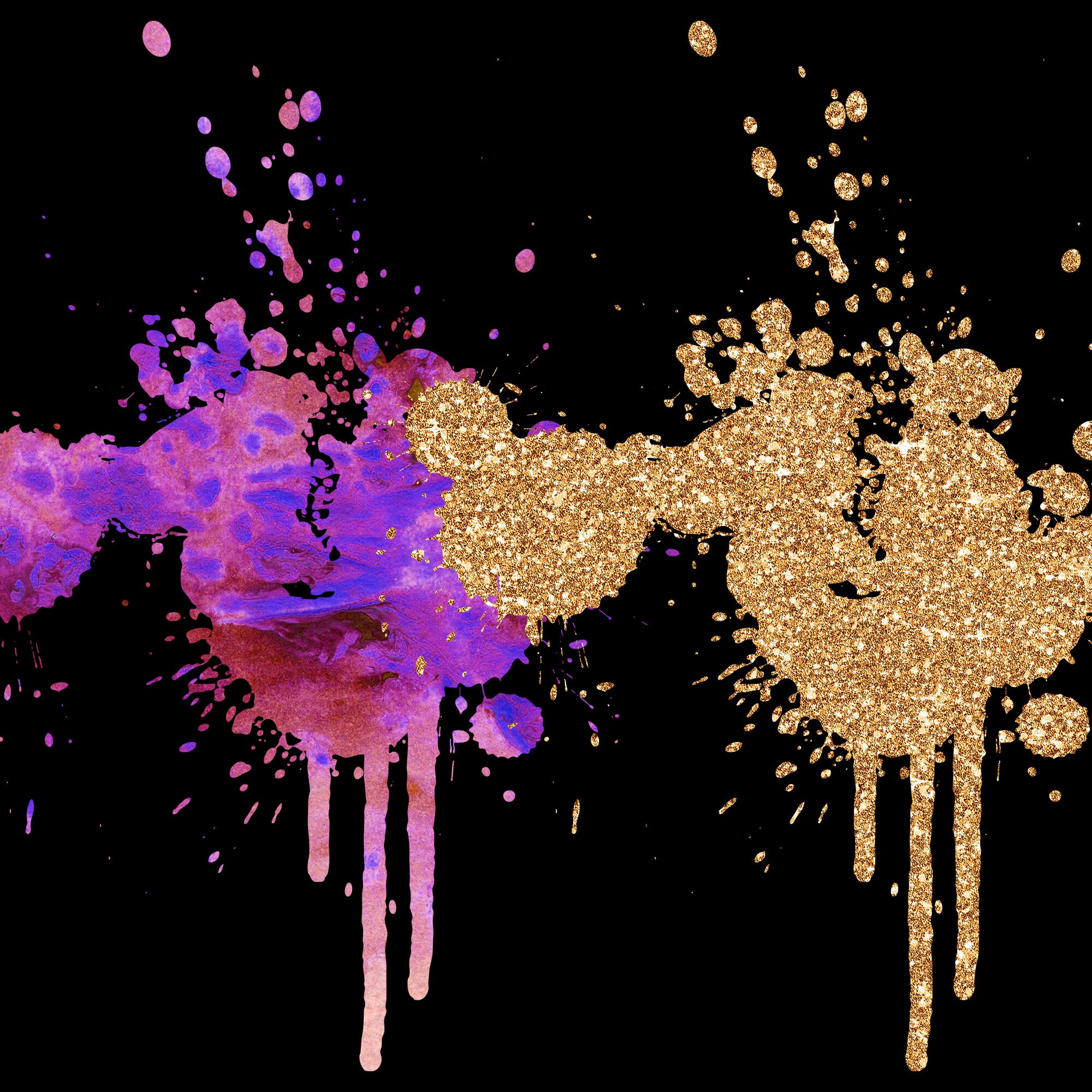 Purple Splotch Clipart Set Watercolor Brush Smears & Ink | Etsy