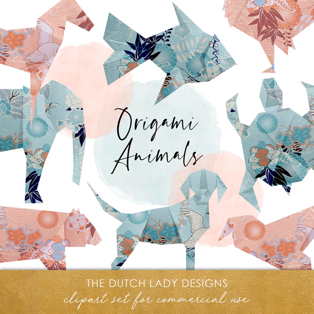Origami Animals Clipart: Japanese Paper Art (INSTANT DOWNLOAD) - Etsy
