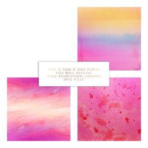Digital Scrapbook Paper Set - Printable Backgrounds - Pink Yellow Paint ...