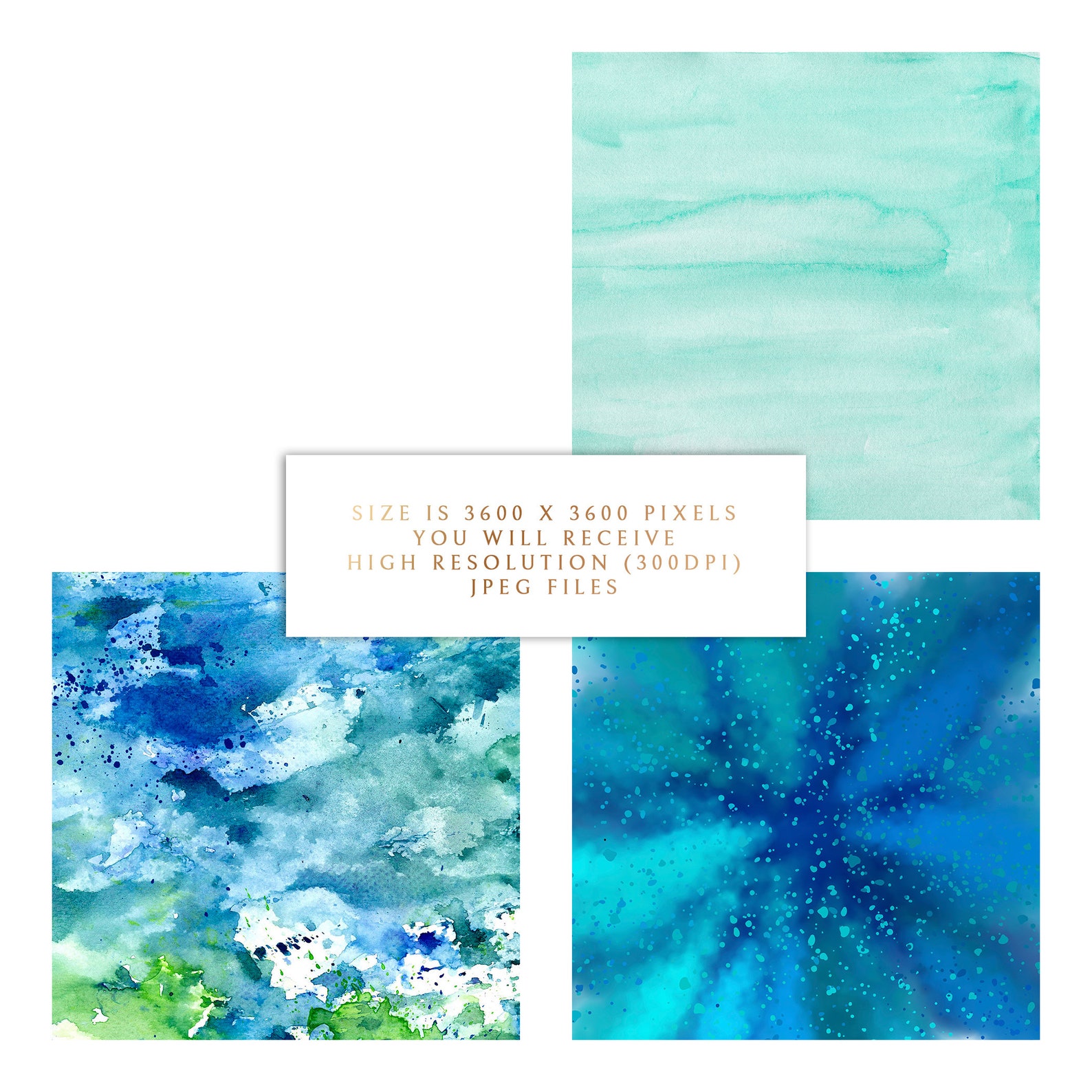 Under the Sea Digital Paper: Aqua Watercolor Backgrounds (digital ...