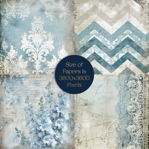 The Blues, DIGITAL Junk Journal Kit, Printable Backgrounds, Scrapbook ...