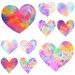 Valentine Heart Clipart Set - Rainbow Hearts - Golden Decorations ...