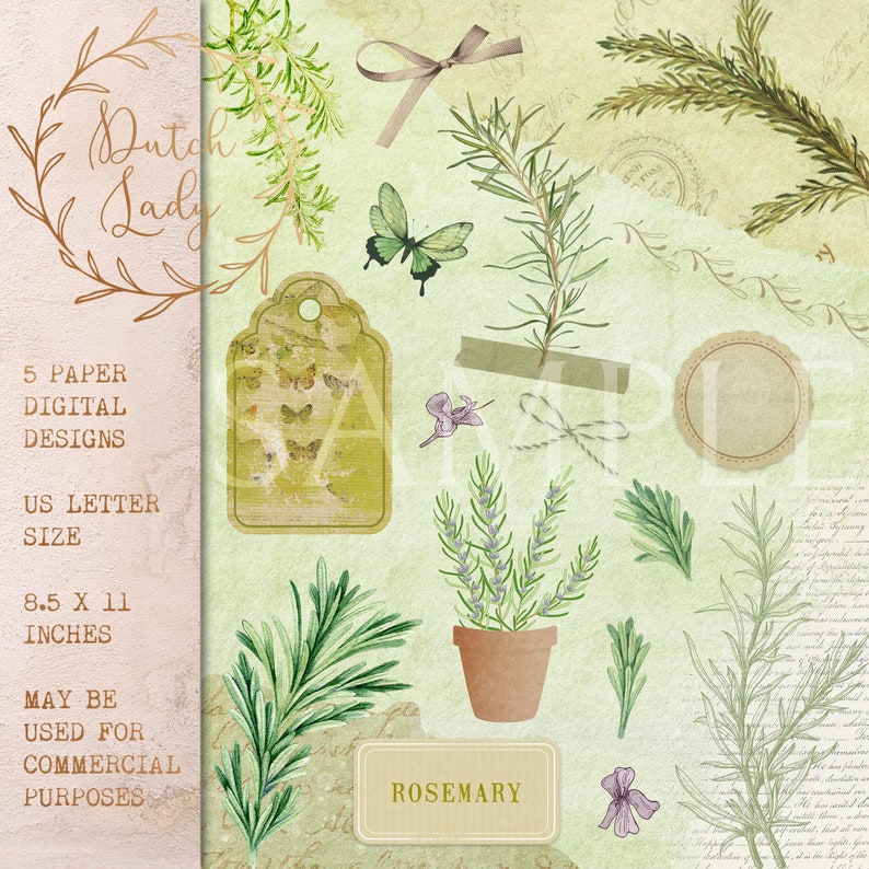 Digital Decoupage & Scrapbook Paper Set Printable - Etsy