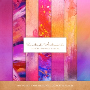 Digital Scrapbook Paper Set - Printable Backgrounds - Painted Artworks ...