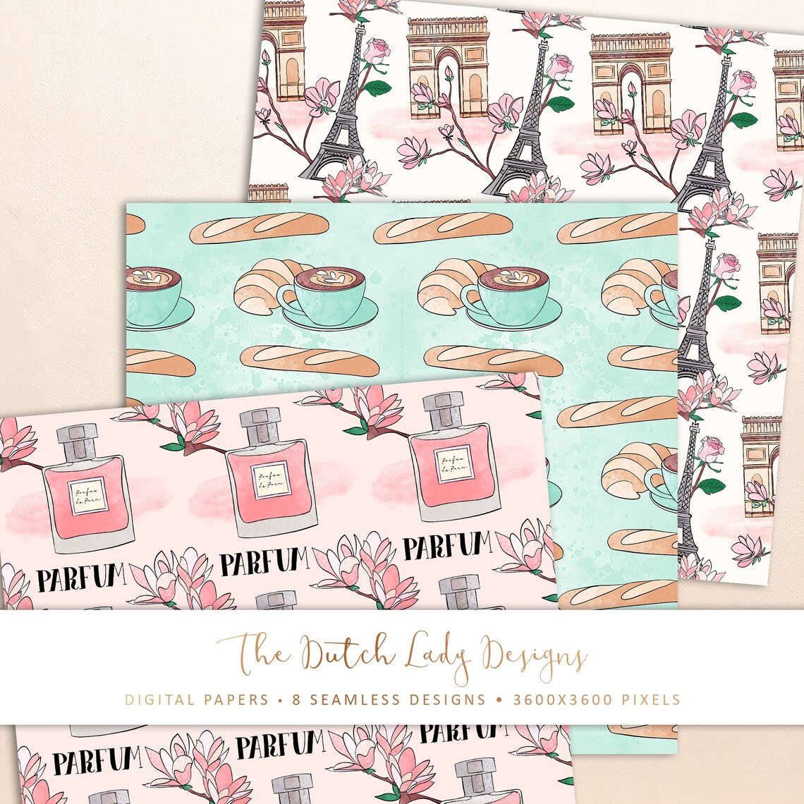 Digital Paper Set Seamless Patterns Scrapbook Designs - Etsy