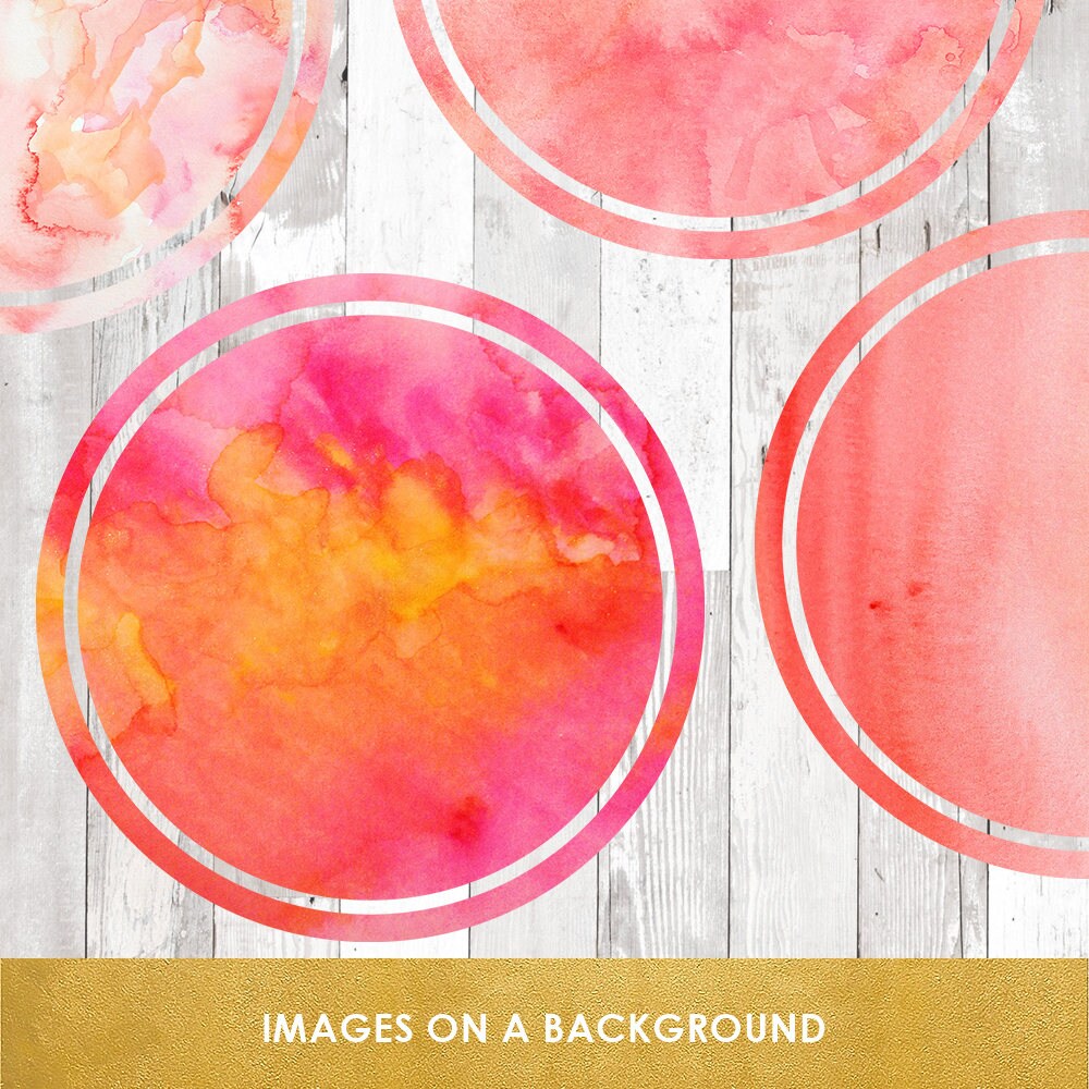 Circle Shaped Label Clipart Set Round Labels in Pink | Etsy