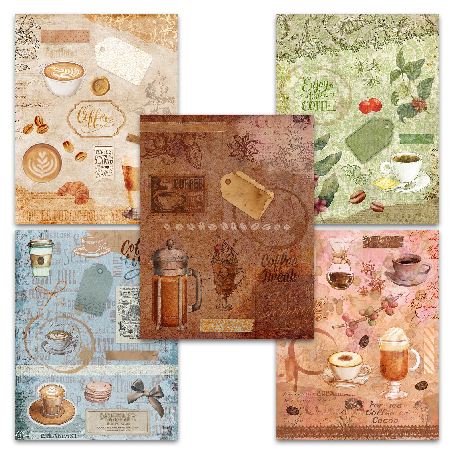 Digital Decoupage & Scrapbook Paper Set Printable - Etsy