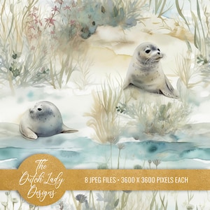 Watercolor Beach Digital Backgrounds - Printable Scrapbook Paper ...