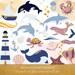 Sea Life Clipart Set Flat Clipart Graphics Nautical Images Watercolor ...