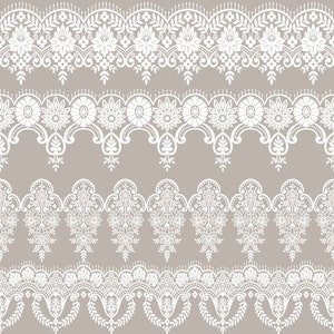 Vintage Lace Border Clipart Set in White Mint & Oker - Etsy