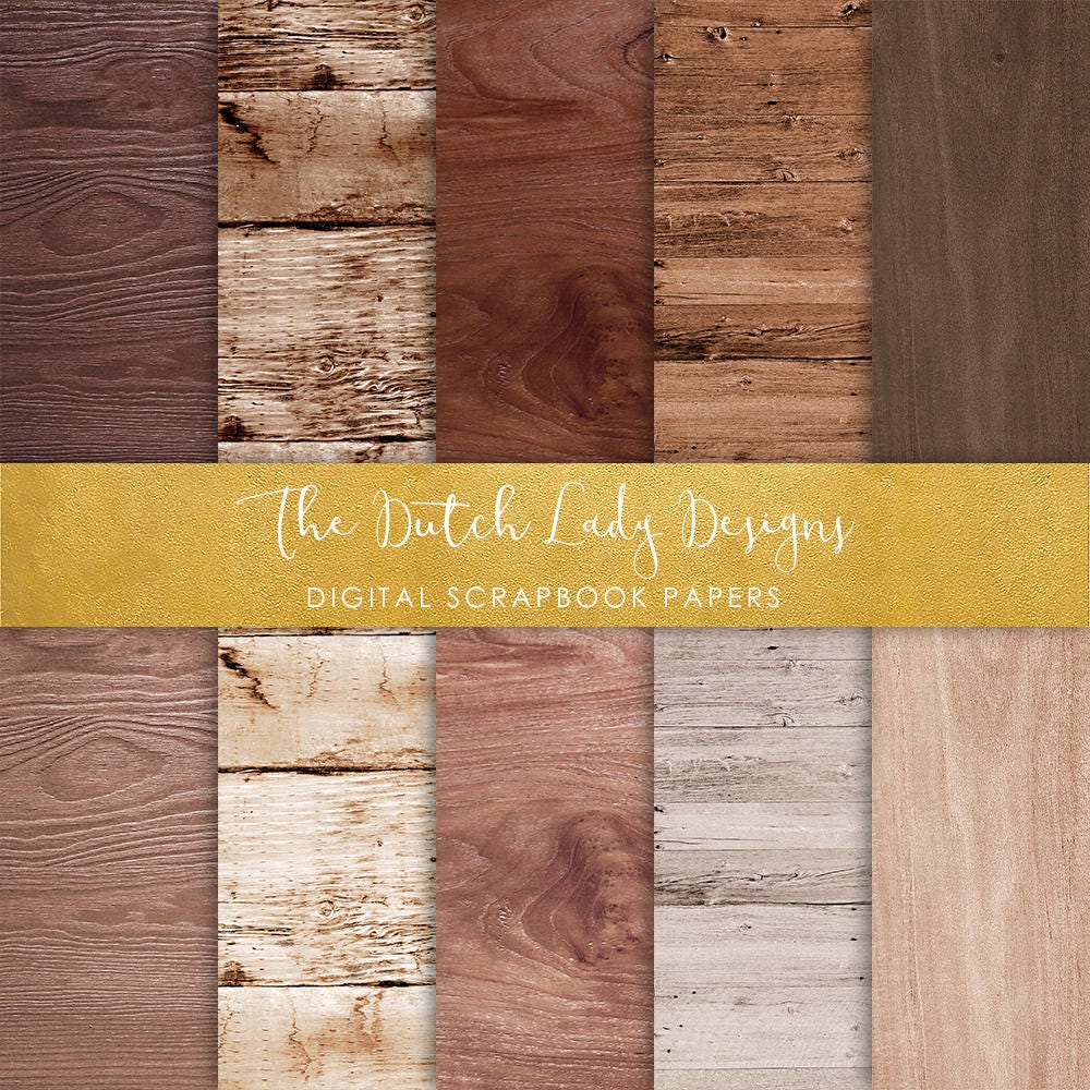 Digital Scrapbook Paper Warm Wooden Textures/Wood Pattern | Etsy