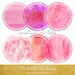 Circle Shaped Label Clipart Set Round Labels in Pink Watercolor Tones ...