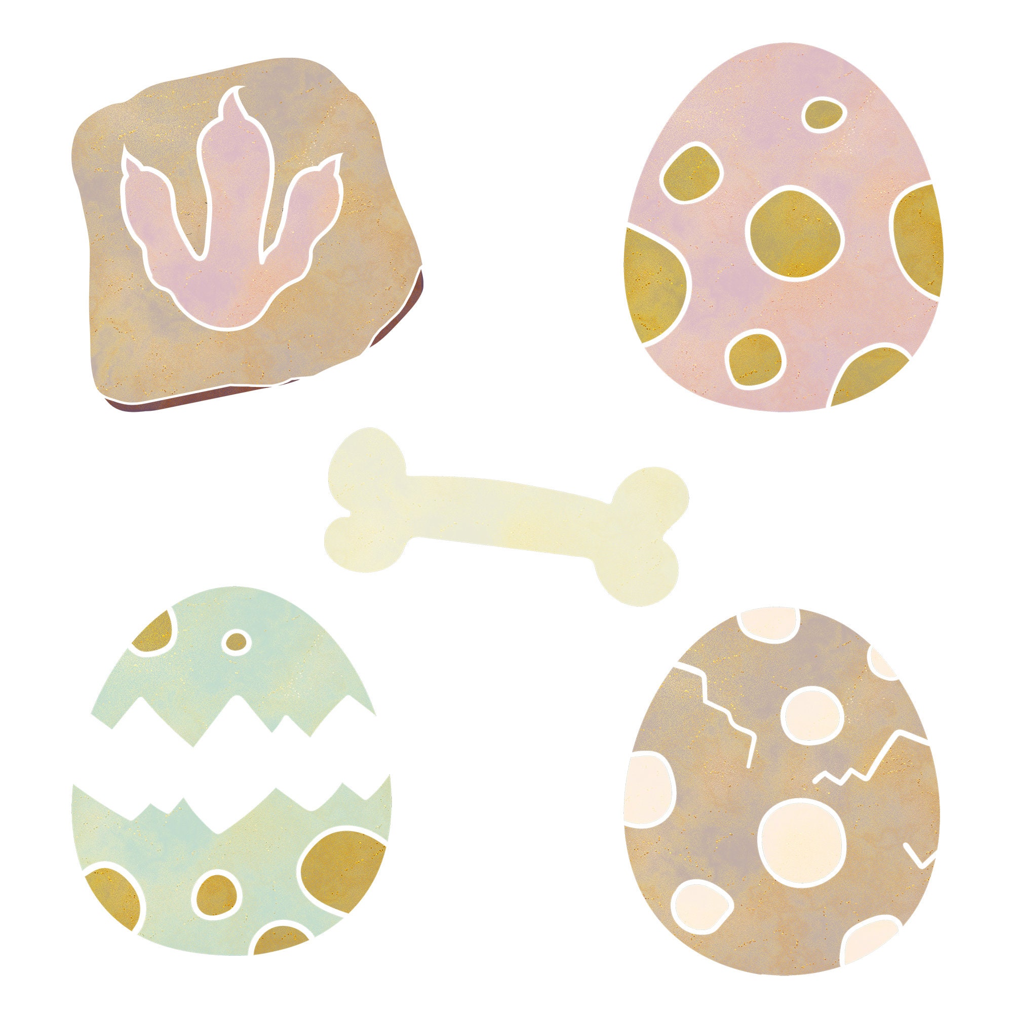 Dinosaur Clipart Set: Prehistoric World Graphics (30 PNG Images ...